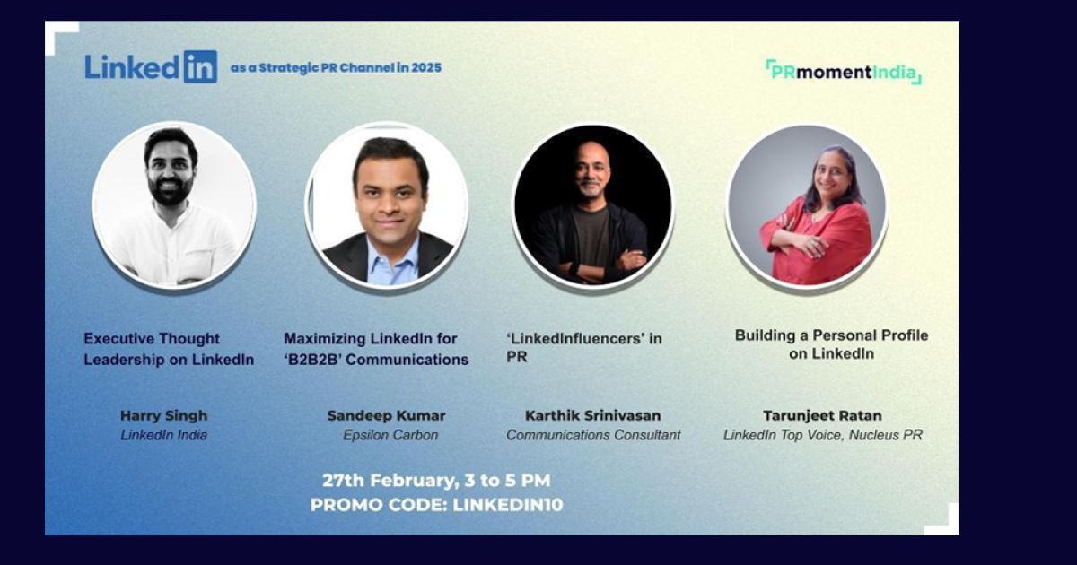 Don't miss tomorrow's webinar: LinkedIn Top Tips - How… | PRmoment.in